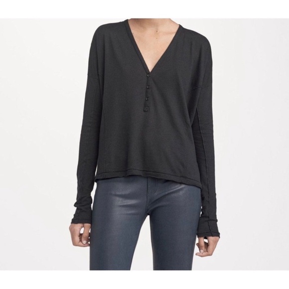 rag & bone | Tops | Ragbonejean Black Dahlia Long Sleeve Henley Mmmm ...